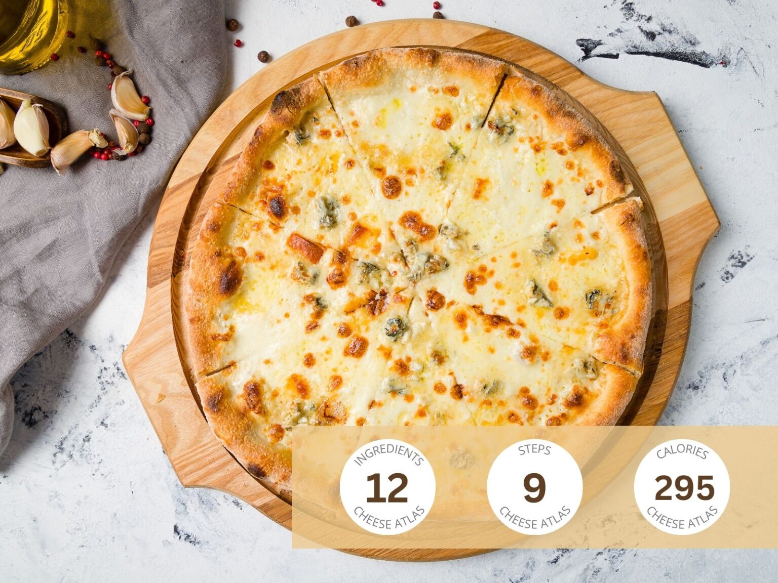 Classic Italian Quattro Formaggi Pizza (Essential Cheeses)